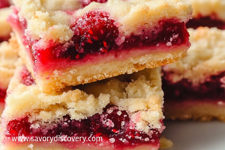 Five Ingredient Raspberry Shortbread Bars – Savory Discovery