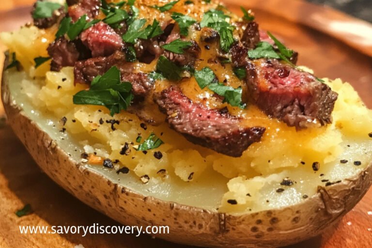 Loaded Baked Potato with Steak – Savory Discovery