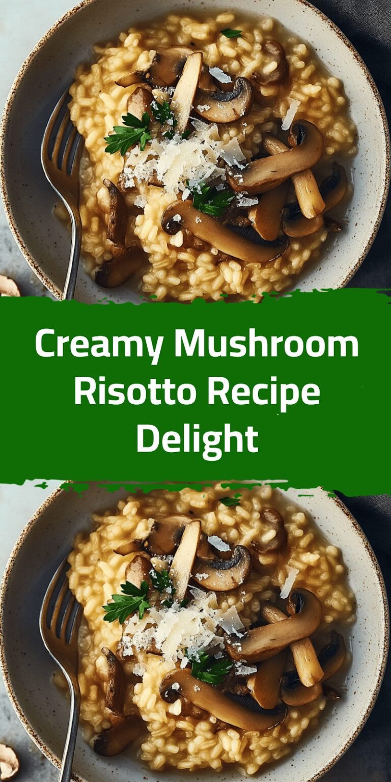 Creamy Mushroom Risotto Recipe Delight – Savory Discovery