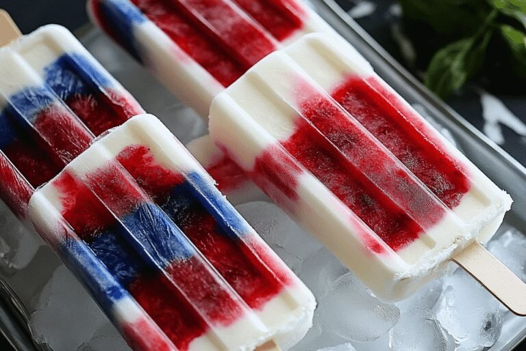 Red White and Blue Popsicles Recipe – Savory Discovery