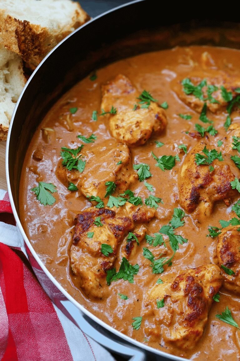Hungarian Chicken Paprikash with a Creamy Skillet Sauce