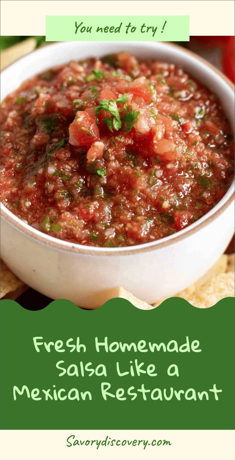 Fresh Homemade Salsa Like a Mexican Restaurant - Savory Discovery