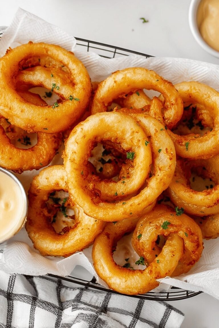 Crispy Beer Battered Onion Rings Recipe - Savory Discovery