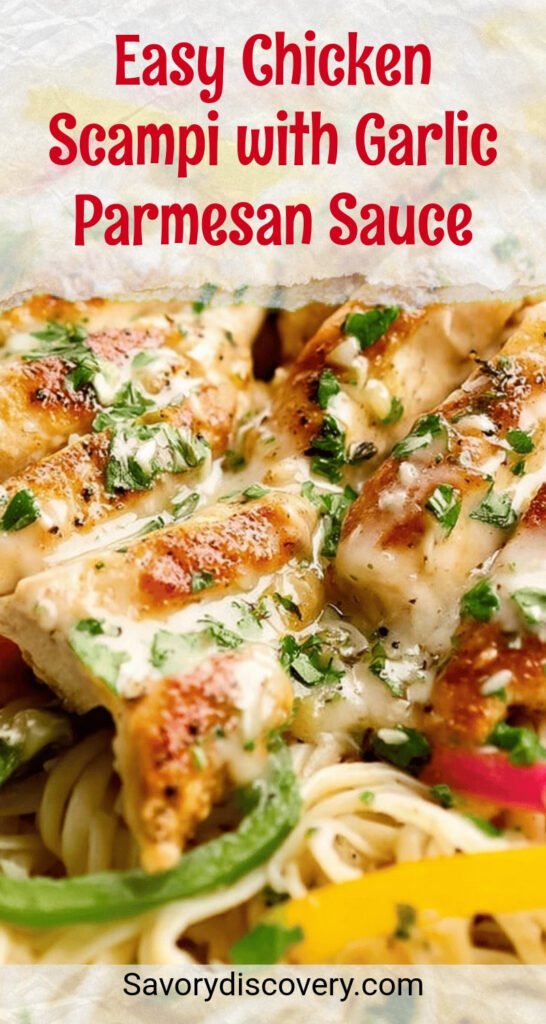 Easy Chicken Scampi with Garlic Parmesan Sauce - Savory Discovery
