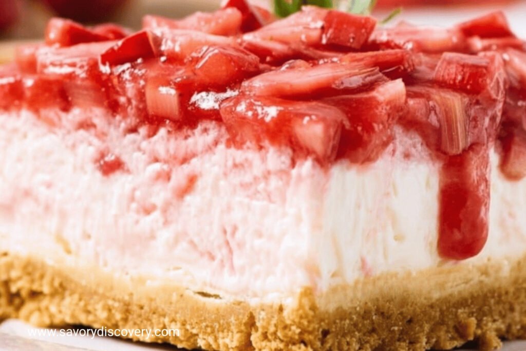 Strawberry Rhubarb Cheesecake Sweet Tangy Dessert – Savory Discovery