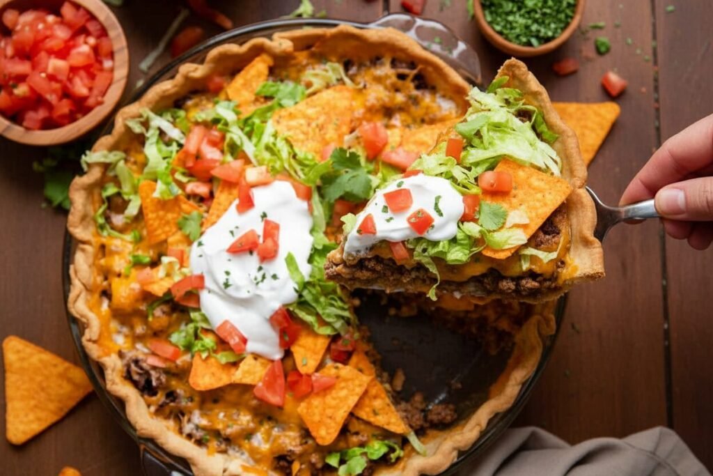 Easy Dorito Taco Pie Recipe - Savory Discovery