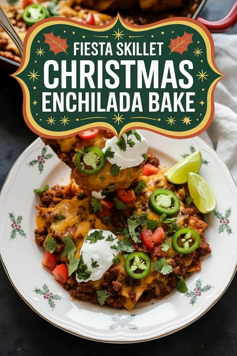 Fiesta Skillet Christmas Enchilada Bake – Savory Discovery