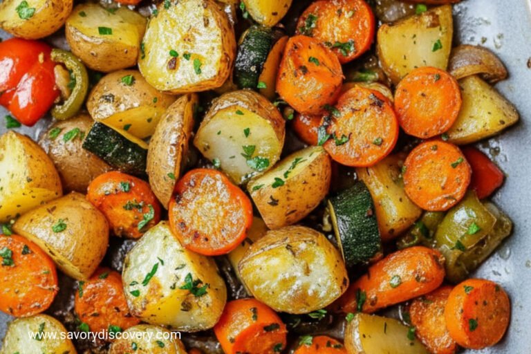 Garlic Roasted Holiday Vegetables - Savory Discovery