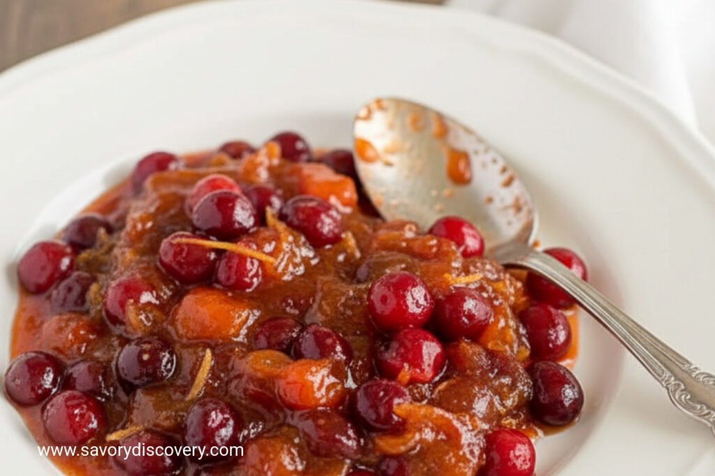 Spiced Apricot Ginger Cranberry Glaze - Savory Discovery