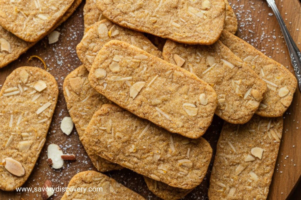 Spiced Orange Almond Christmas Crisps - Savory Discovery