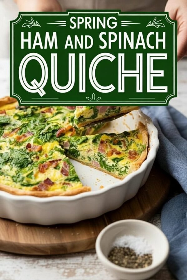 Traditional Easter Brunch Quiche with Spinach and Ham - Savory Discovery