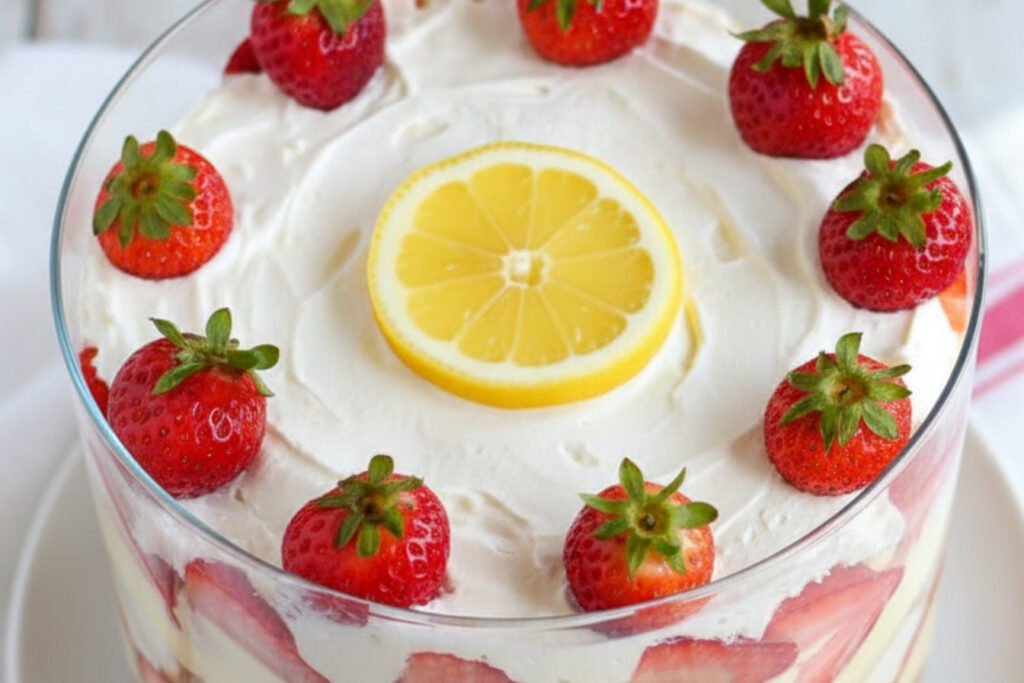 Spring Strawberry Lemon Cloud Trifle - Savory Discovery
